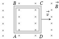 A conducting square loop of side L and resistance R moves in its plane with a uniform velocity v ...