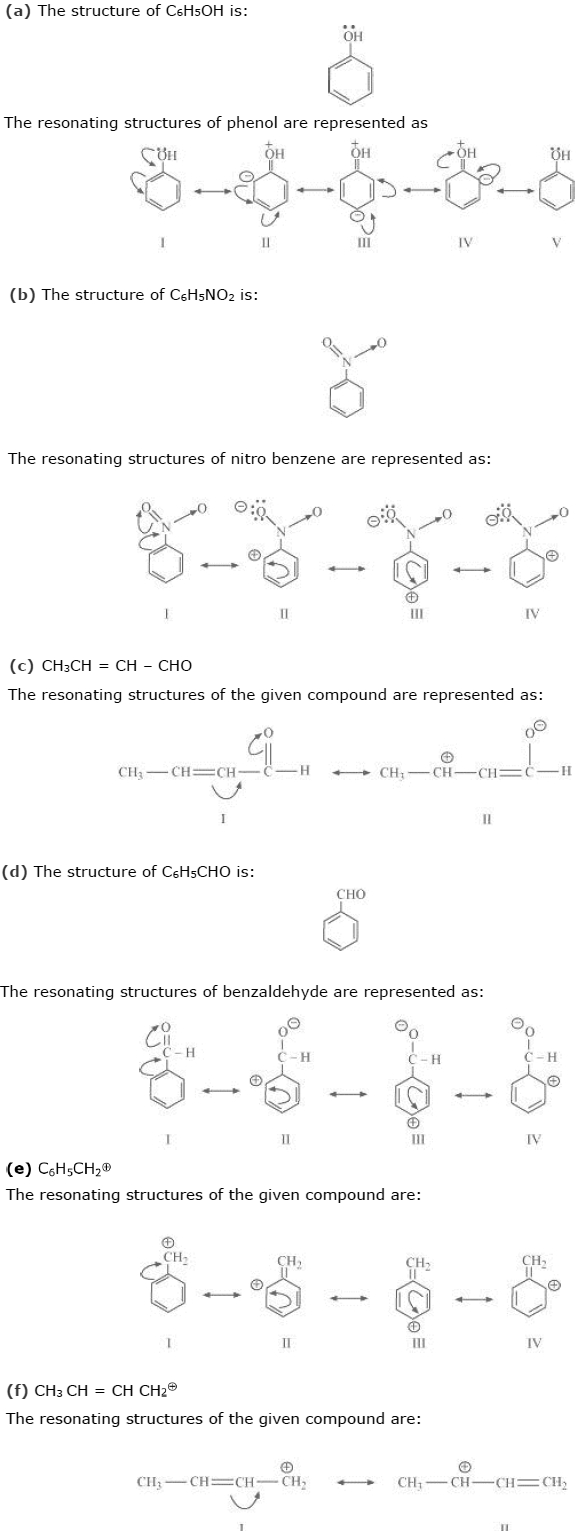 Draw the resonance structures for the followi | vedclass